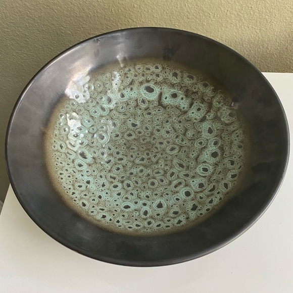 Hand Crafted | Accents | Ceramic Bowl Handmade Large Brown Blue Brand ...